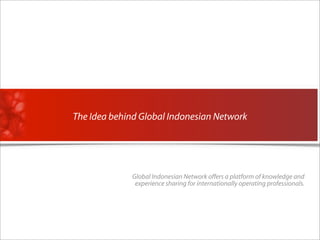 Global Indonesian Network (GI-Net): Introduction | PDF