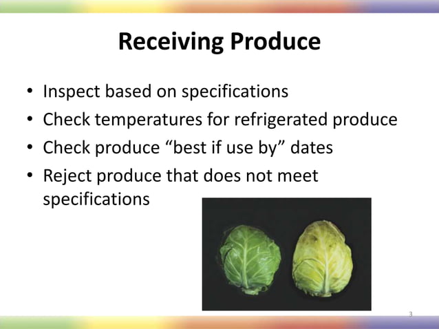 Produce Safety - Receiving and Storing | PPTX