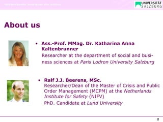 Dynamic potential in disaster exercises: identifcation – development – evaluation | PPT