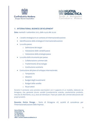 formazione nuova didactica international business development | PDF