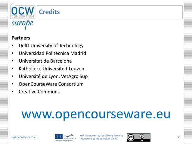 Workshop Barcelona: Presentation Introduction to OpenCourseWare | PPT