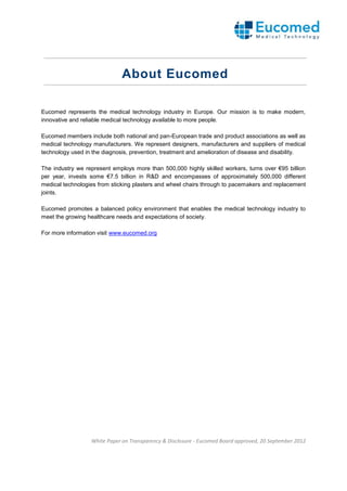 Eucomed Transparency Position | PDF