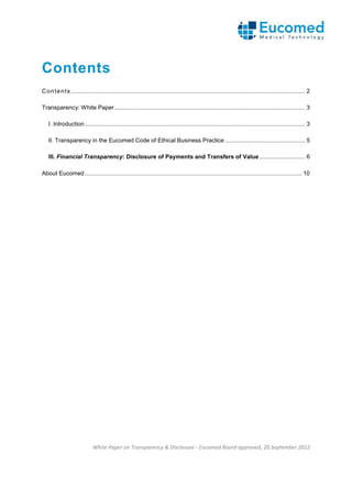 Eucomed Transparency Position | PDF