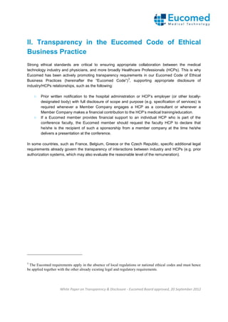 Eucomed Transparency Position | PDF