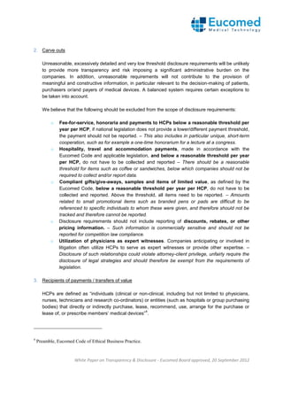 Eucomed Transparency Position | PDF