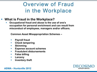 Preventing and Detecting Fraud in the Workplace | PDF