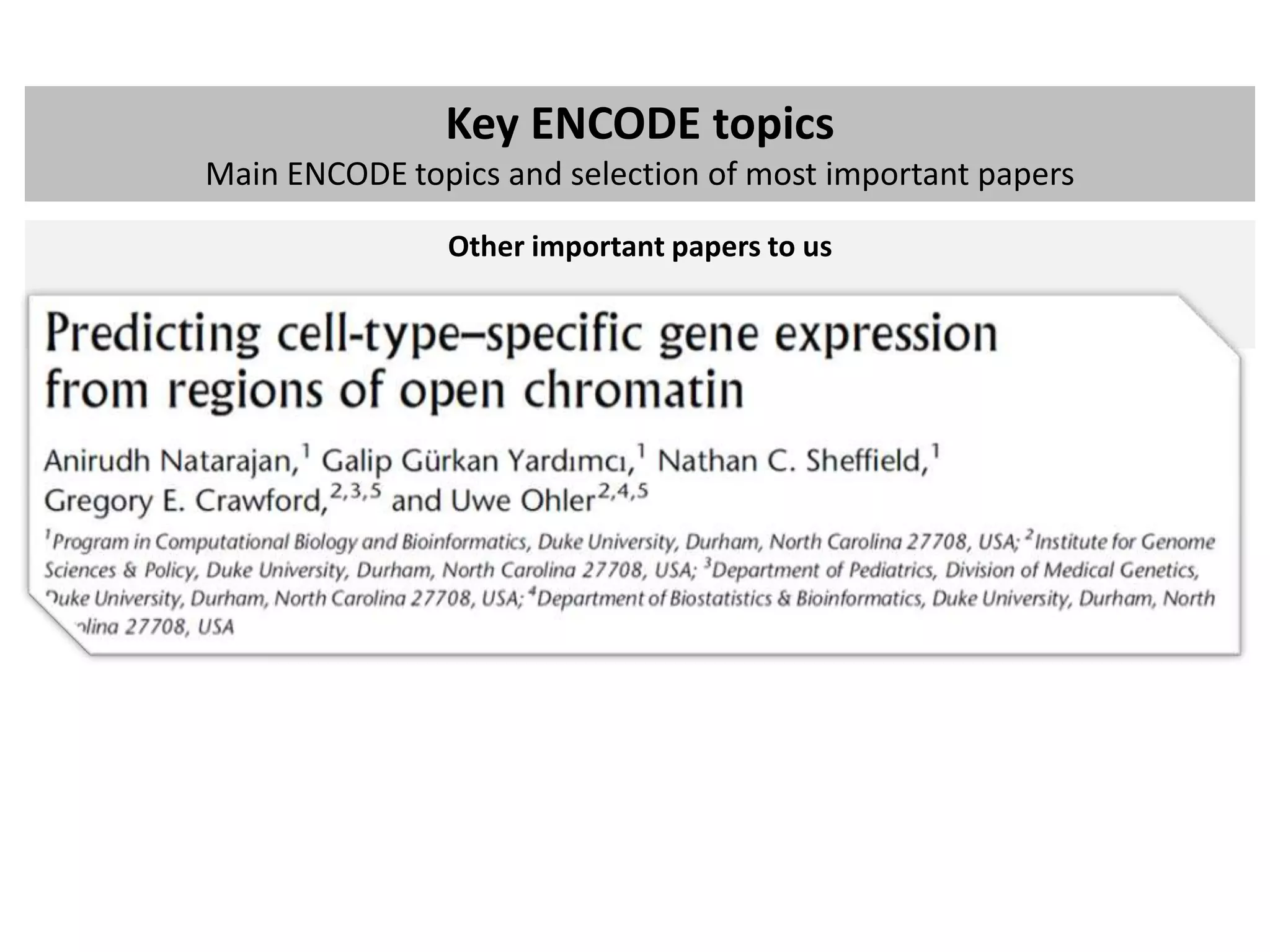 ENCODE project: brief summary of main findings | PPT