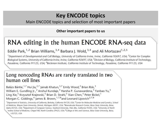 ENCODE project: brief summary of main findings | PPT
