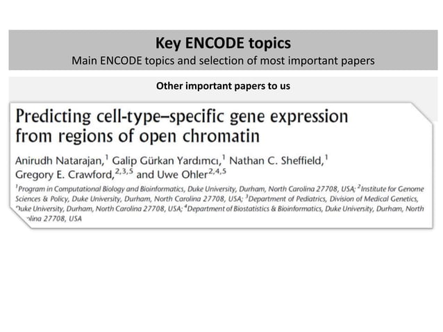 ENCODE project: brief summary of main findings | PPT