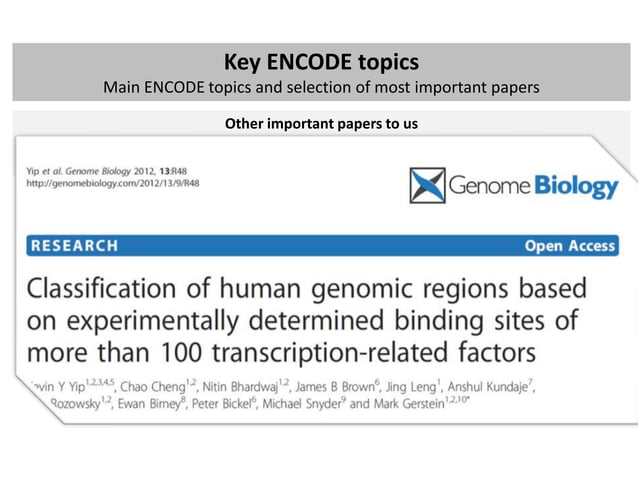 ENCODE project: brief summary of main findings | PPT