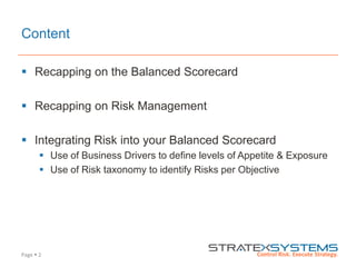 Integrating Risk into your Balanced Scorecard | PPTX