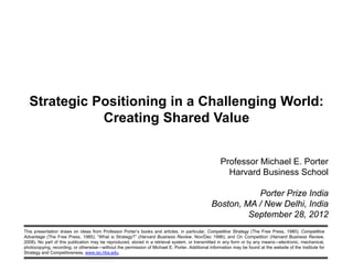 Porter Prize India Strategy and CSV Presentation | PDF