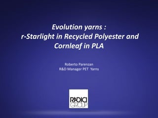 Evolution yarns: r-Starlight in Recycled Polyester and Cornleaf in PLA ...