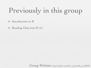 Reading Data into R REVISED | PPT