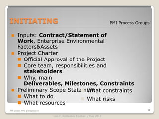 Project Management under PMI perspective | PPTX