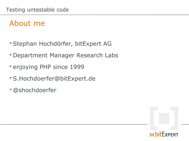 Testing untestable code - IPC12 | PPT
