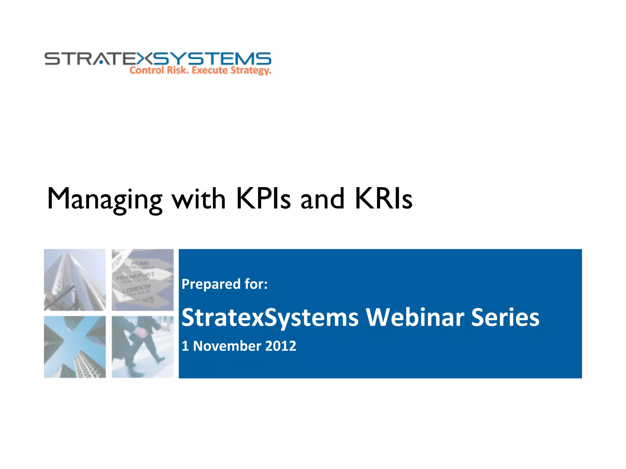 Managing with KPI's and KRI's | PDF