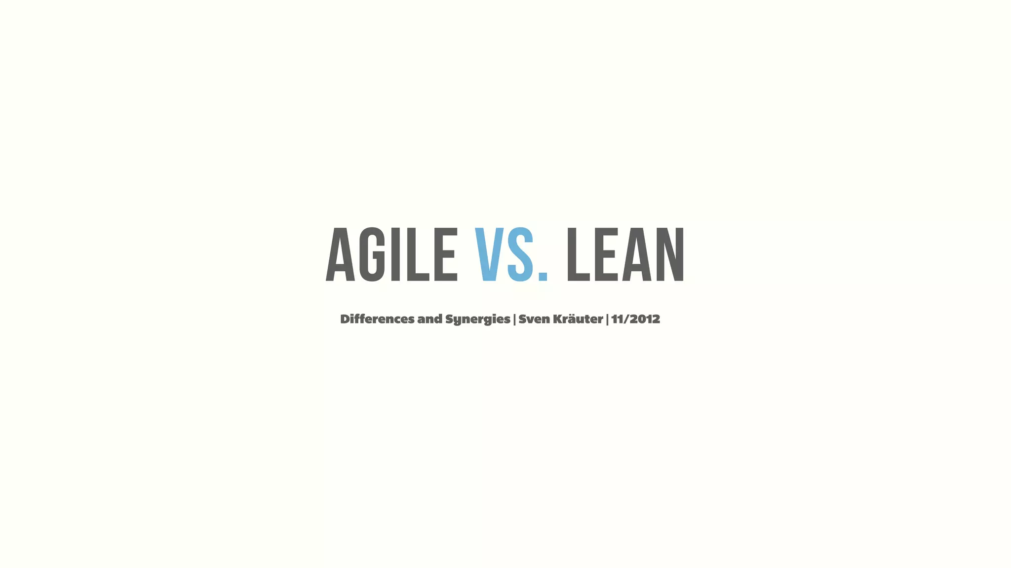 Agile vs. Lean | PDF