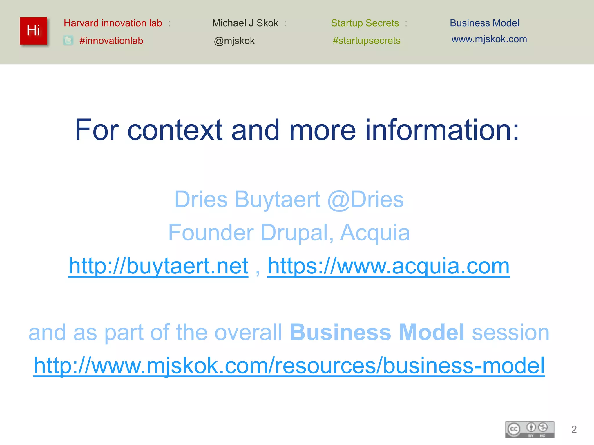 Game Changing Business Models - Case - Dries Drupal, Open Source, Co-Creation | PPTX