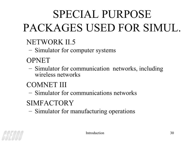 Simulation Powerpoint Lecture Notes Ppt