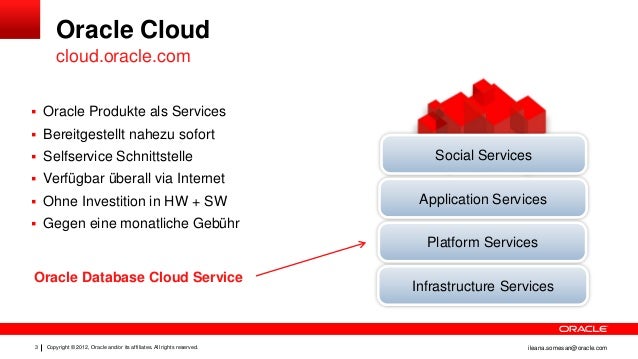 Die Oracle Datenbank als Service in der Oracle Cloud, November 2012