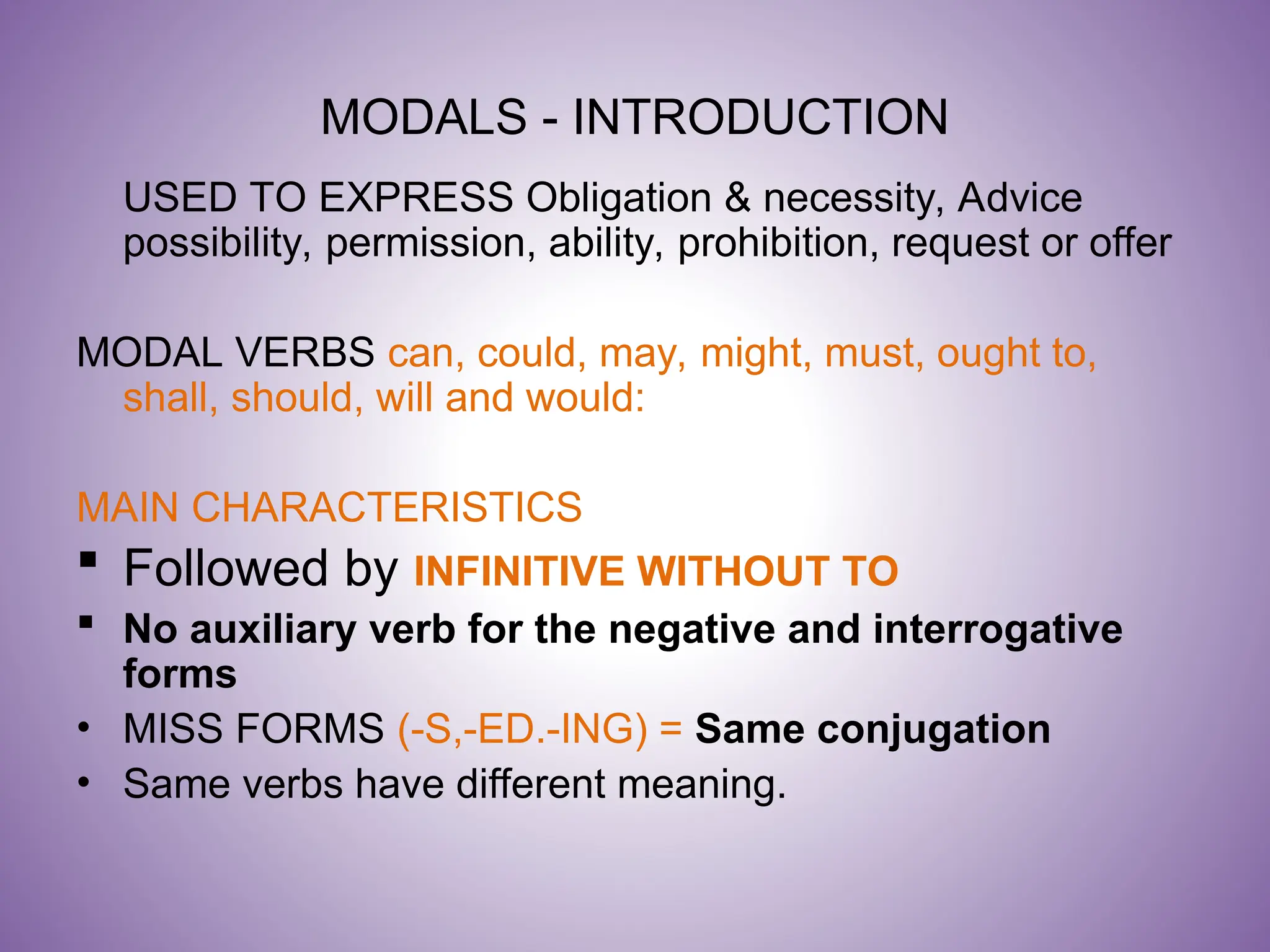 verbos modales y modales perfectos bhtos | PPT