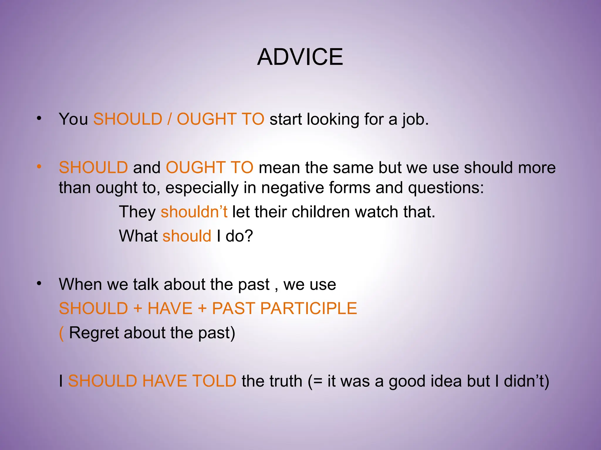 verbos modales y modales perfectos bhtos | PPT