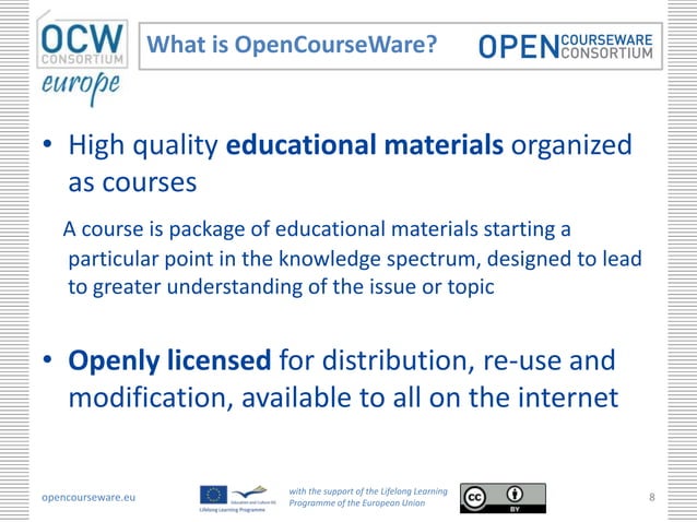 OpenCourseWare in Europe | PPT