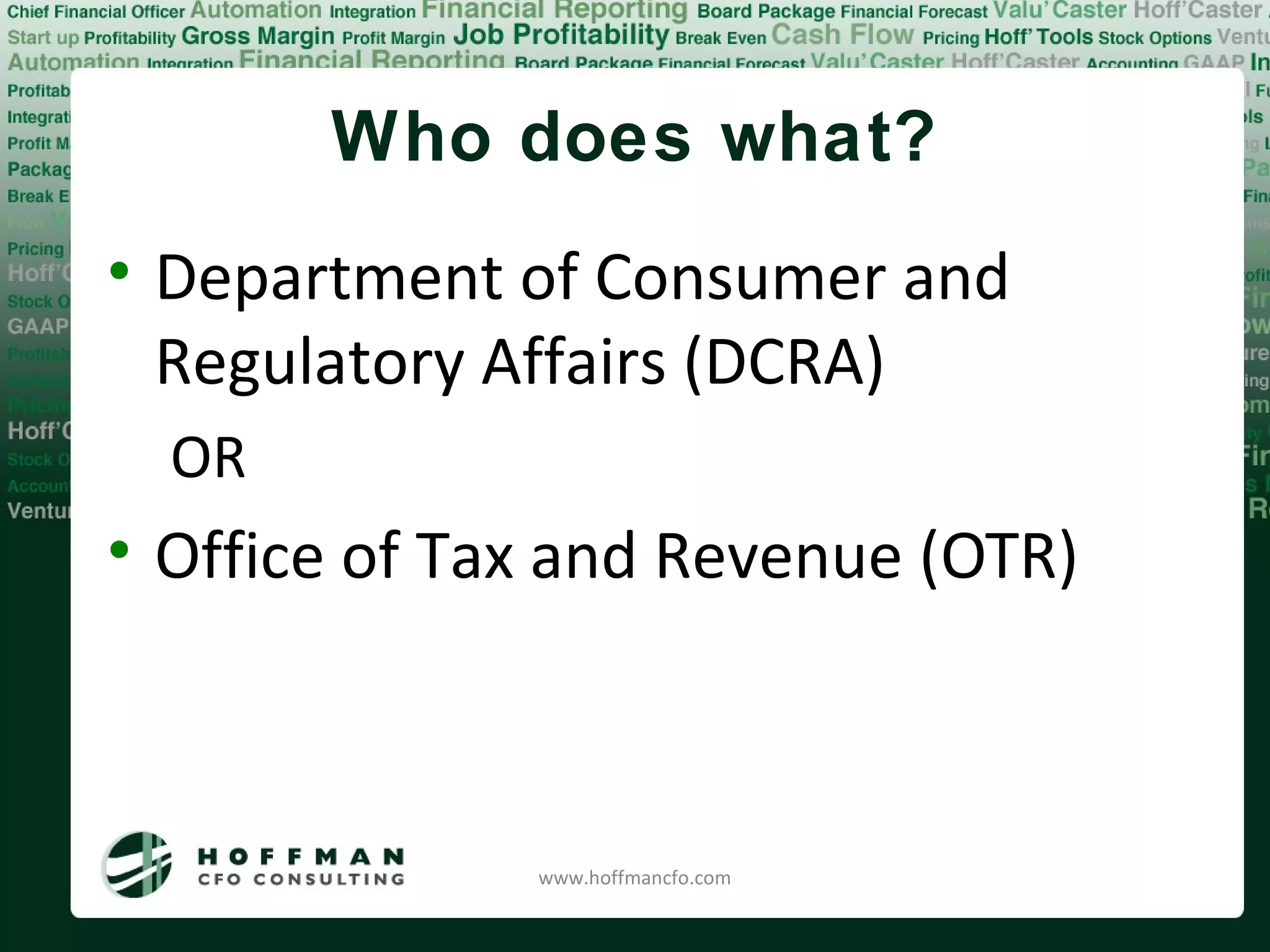 HCFO | Registration & Licensing | PPT