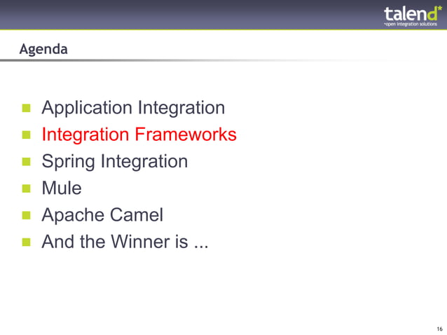 Showdown: Integration Framework (Spring Integration, Apache Camel) vs. Enterprise Service Bus ...