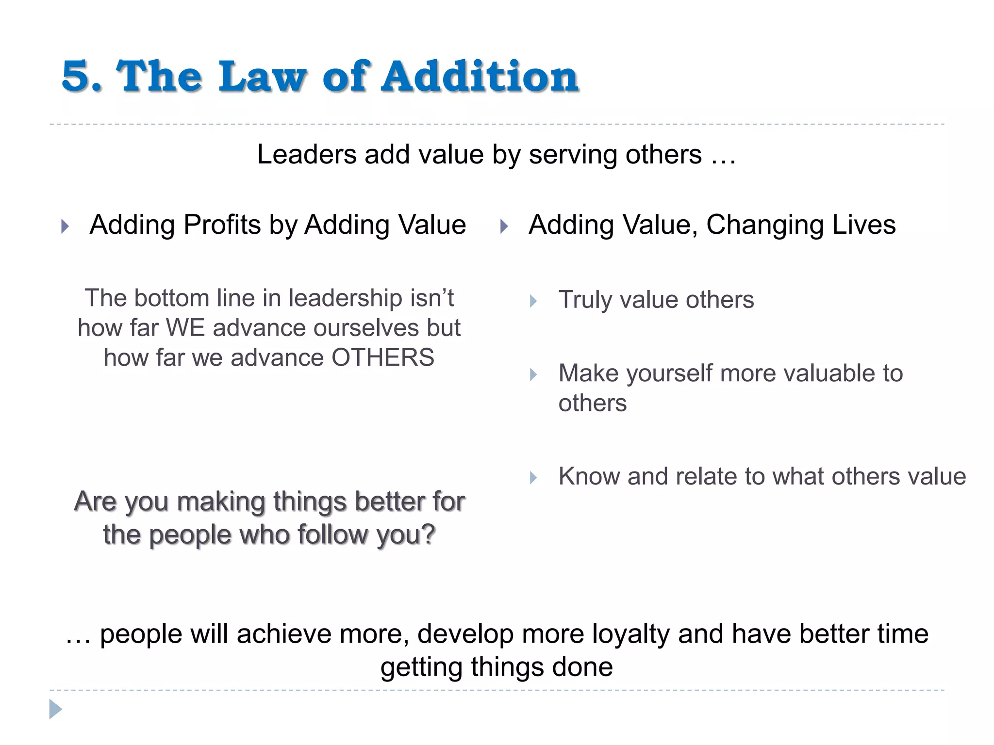 The 21 Irrefutable Laws Of Leadership Ppt | PDF