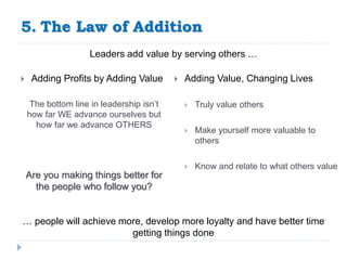 The 21 Irrefutable Laws Of Leadership Ppt | PDF