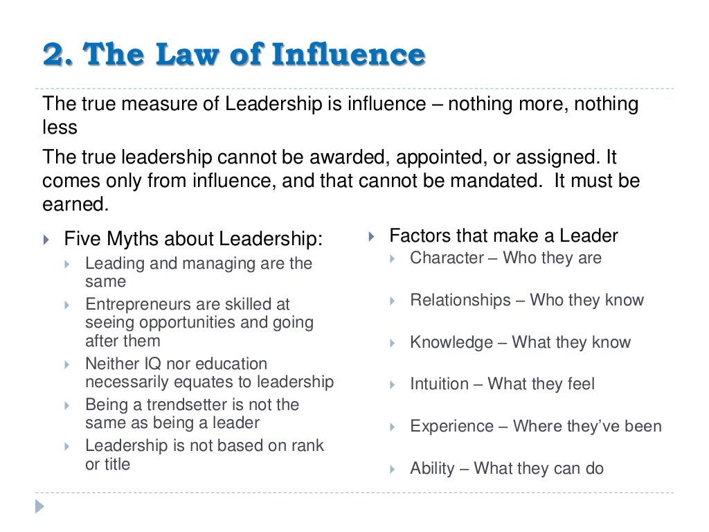 The 21 Irrefutable Laws Of Leadership Ppt