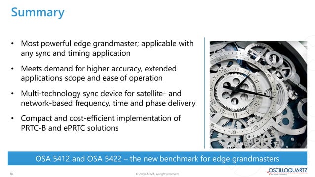 A new benchmark for timing success - OSA 5412 and 5422 access ...