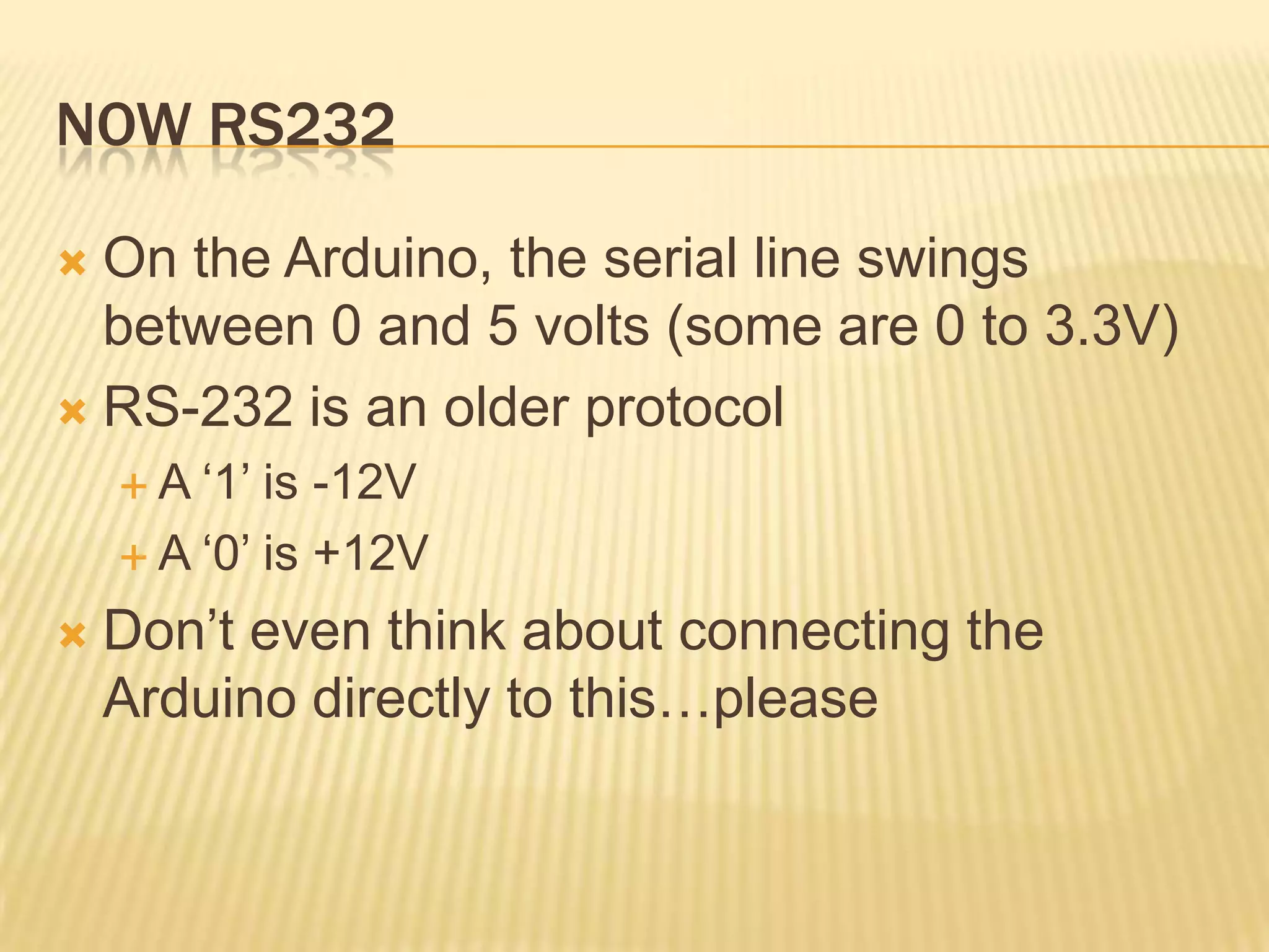 2012 1 arduino_rs232 | PPTX | Computer Peripherals | Computing