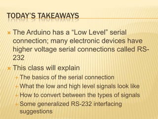 2012 1 arduino_rs232 | PPTX | Computer Peripherals | Computing