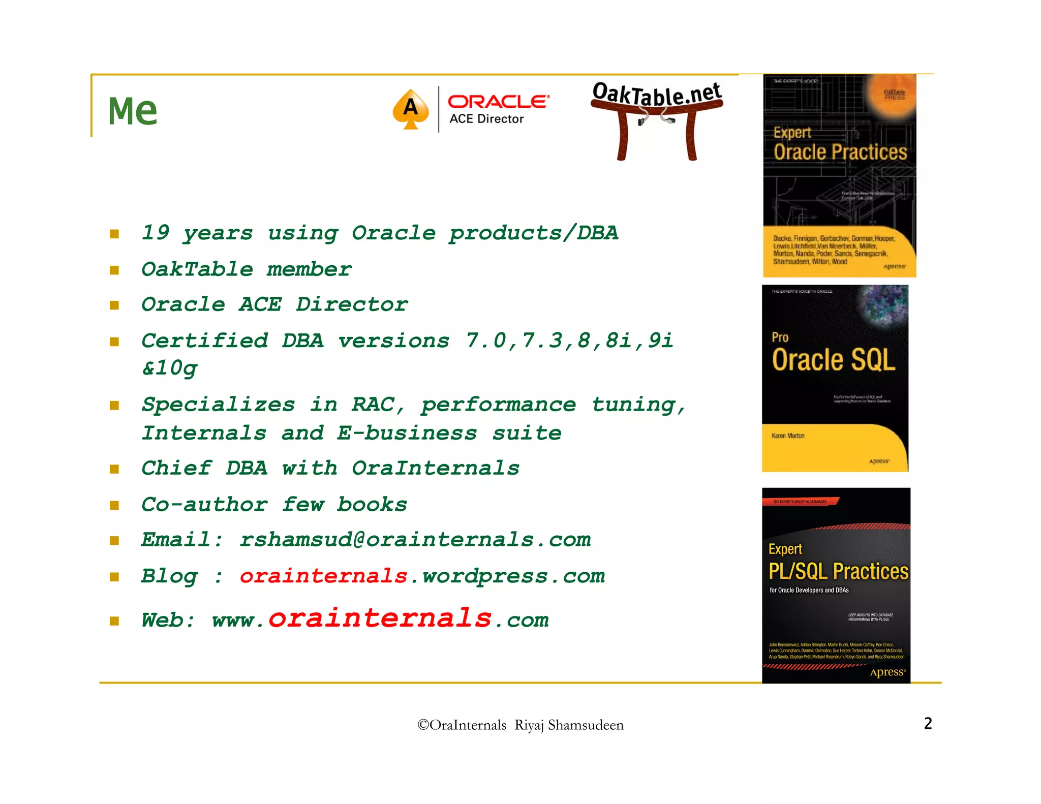 pstack, truss etc to understand deeper issues in Oracle database | PPT