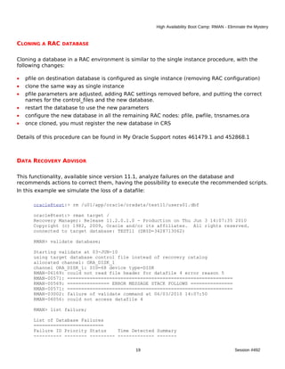 Collaborate 2012 - RMAN eliminate the mystery | PDF