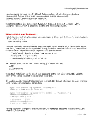 Collaborate 2012 - Administering MySQL for Oracle DBAs | PDF