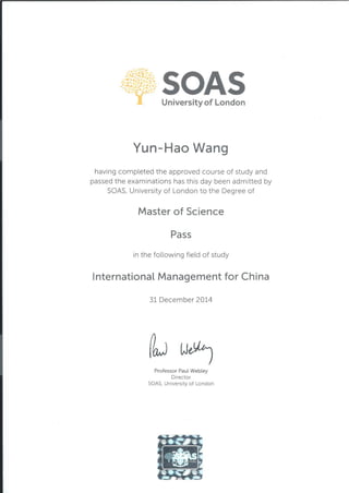 SOAS Master Program qualification | PDF
