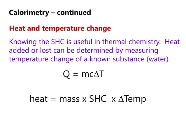 Lesson : Enthalpy and Calorimetry | PPTX | Chemistry | Science