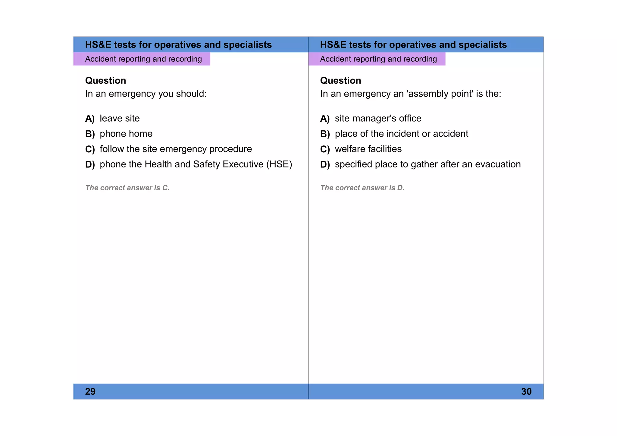 Health Safety and Environment test for Operatives and Specialists | PDF
