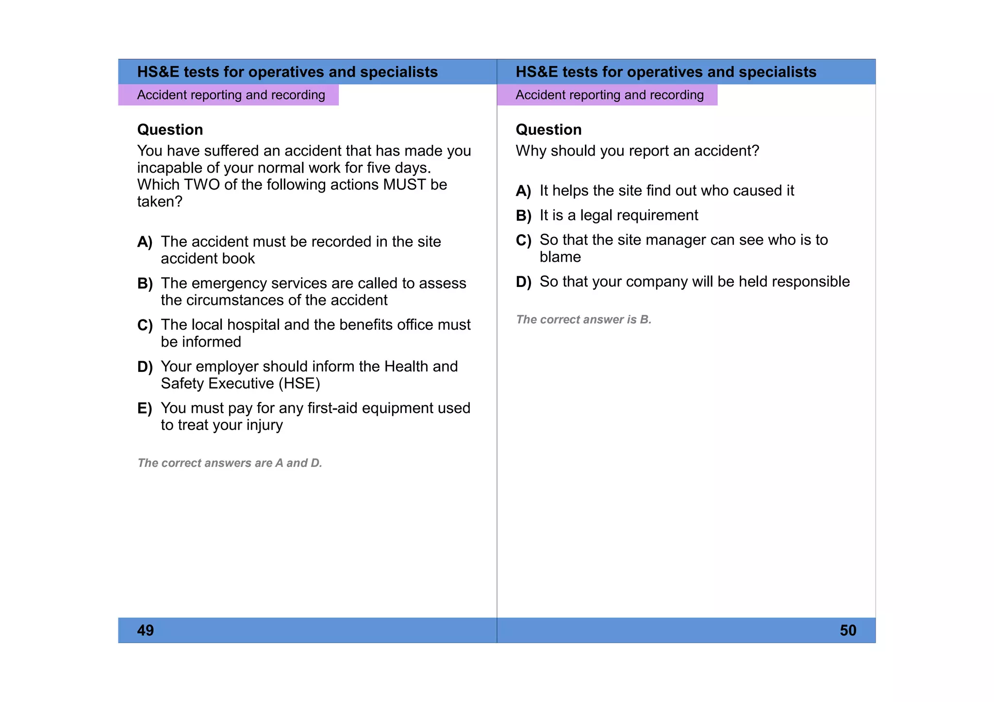 Health Safety and Environment test for Operatives and Specialists | PDF