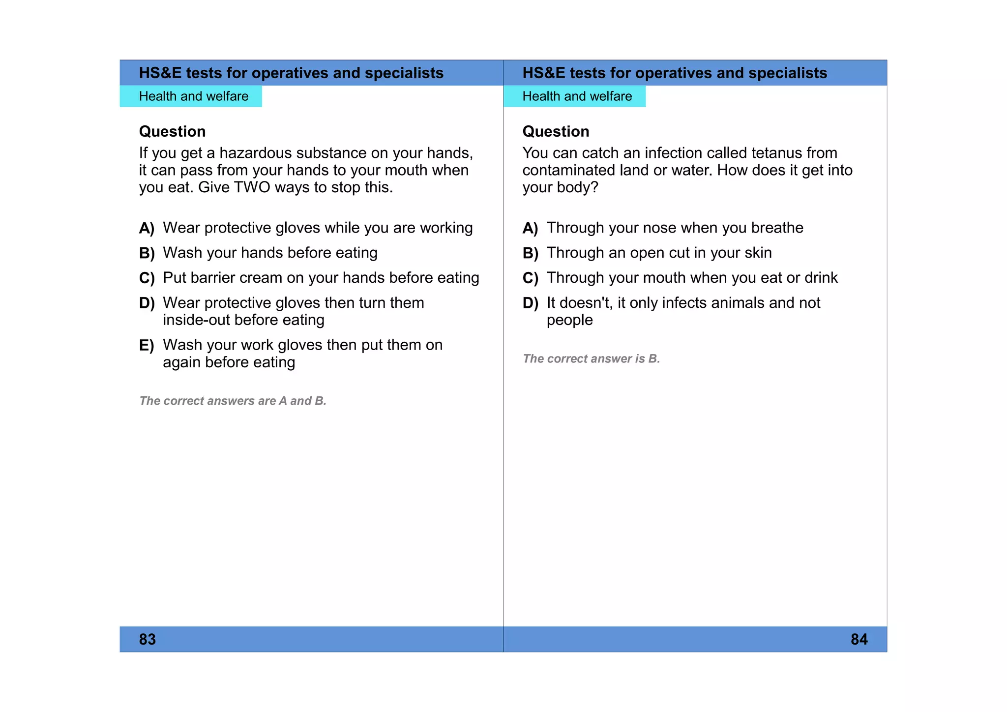 Health Safety and Environment test for Operatives and Specialists | PDF