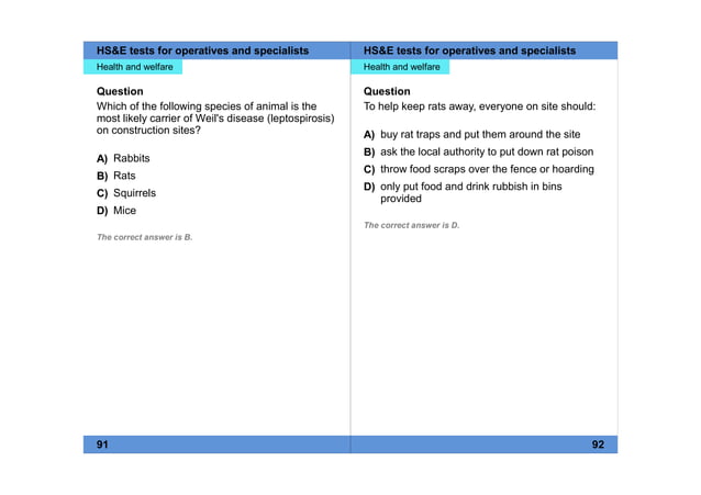 Health Safety and Environment test for Operatives and Specialists | PPT
