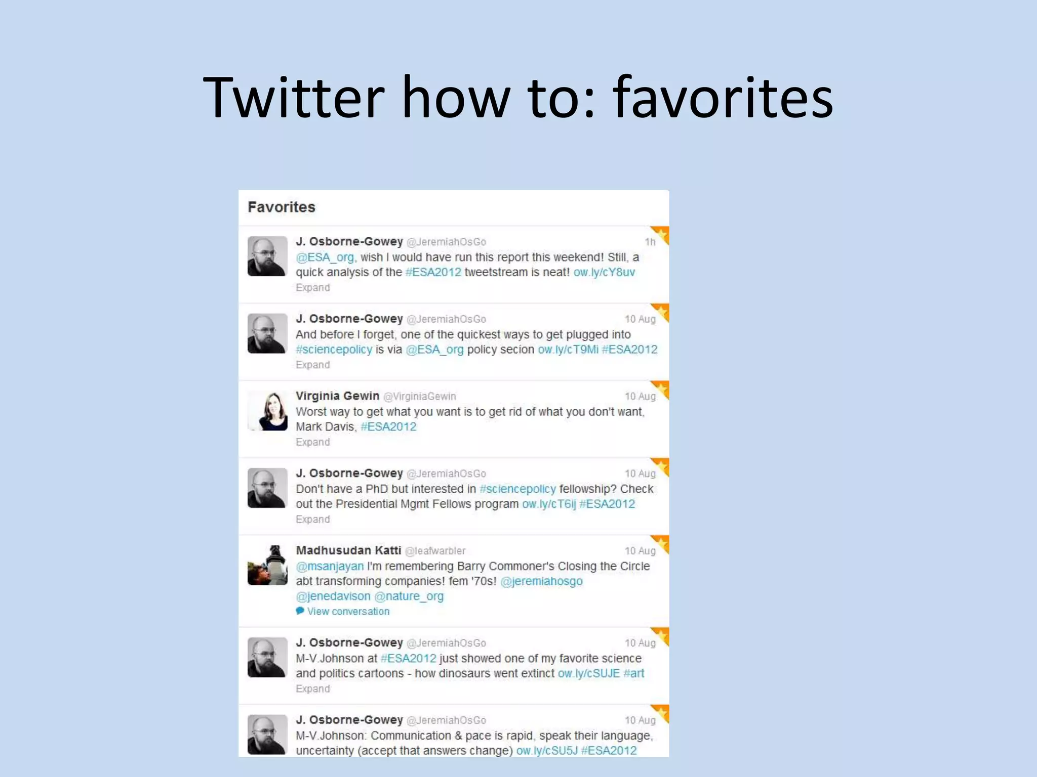 2012 AFS Osborne-Gowey Twitter For Scientists