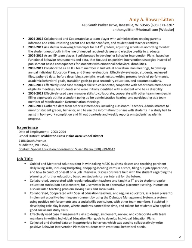 2012 amy's chronological resume | DOCX | Professional School | Postgraduate Education