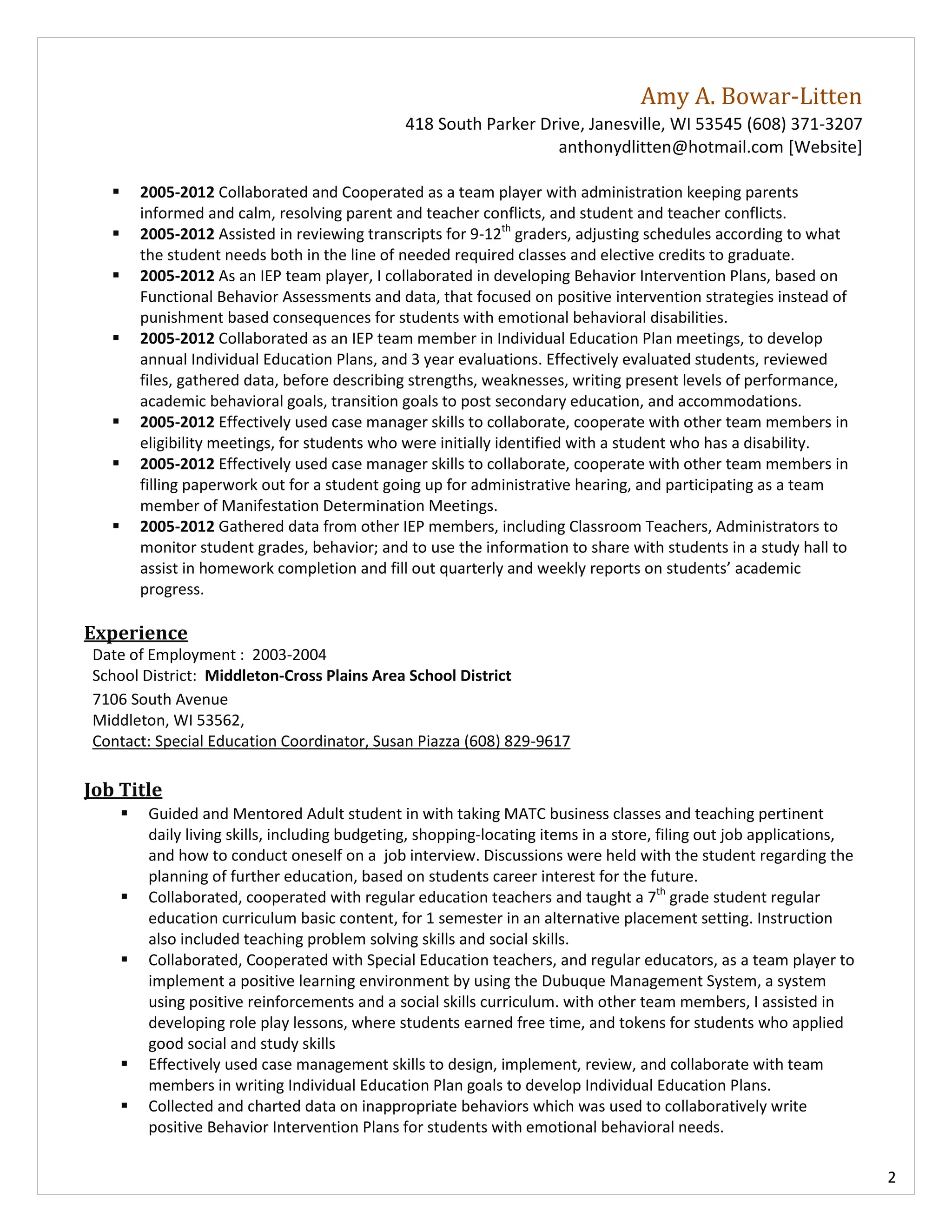 2012 amy's chronological resume | DOCX