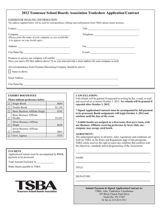 TSBA 2012 Annual Convention Tradeshow Brochure | PDF