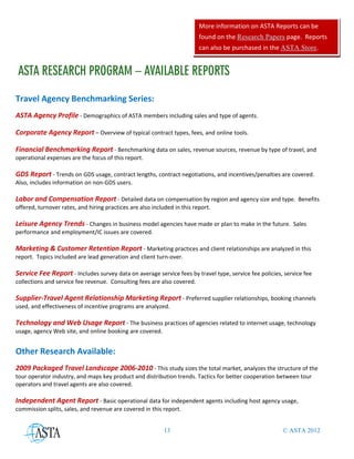 2012 ASTA Agency Profile | PDF | Sales | Business